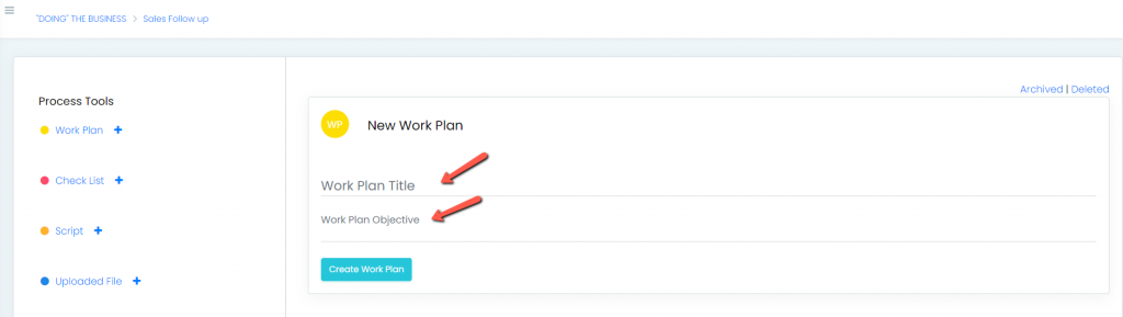 Building Work Plans – TouchStone Help Desk